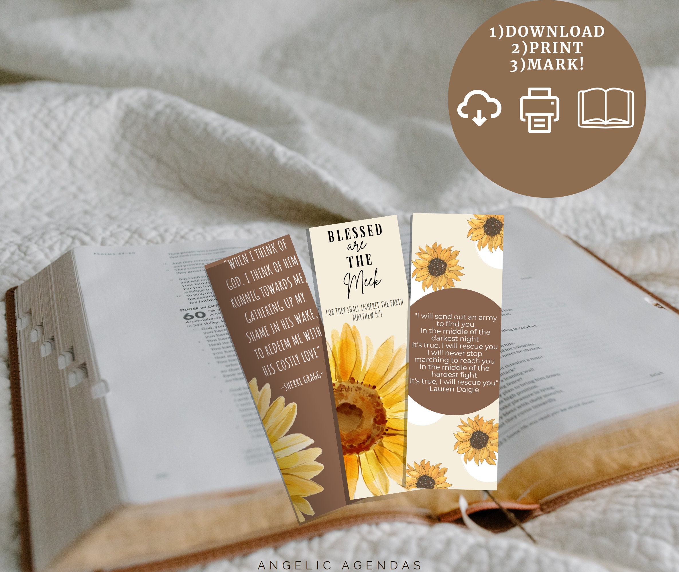 Christian Bookmark Bundle Printable Bookmark Bible Study Gifts Digital ...