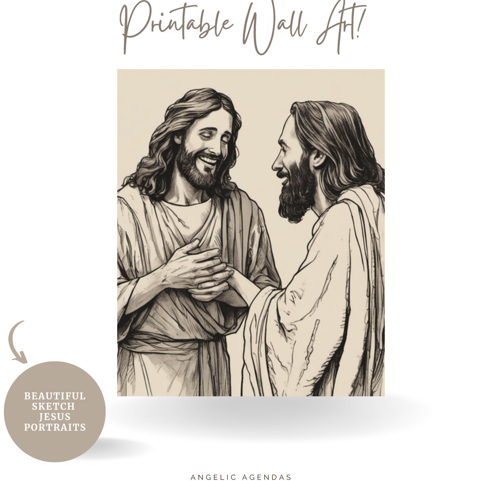 Christian Artwork of Jesus and Man. 24X36 Inch Poster. Jesus - Etsy