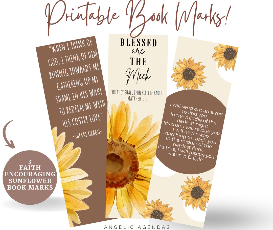 Christian Bookmark Bundle Printable Bookmark Bible Study Gifts Digital ...