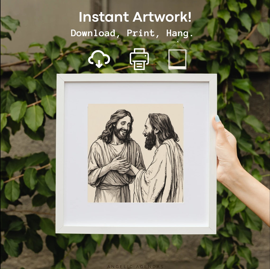 Christian Artwork of Jesus and Man. 24X36 Inch Poster. Jesus - Etsy