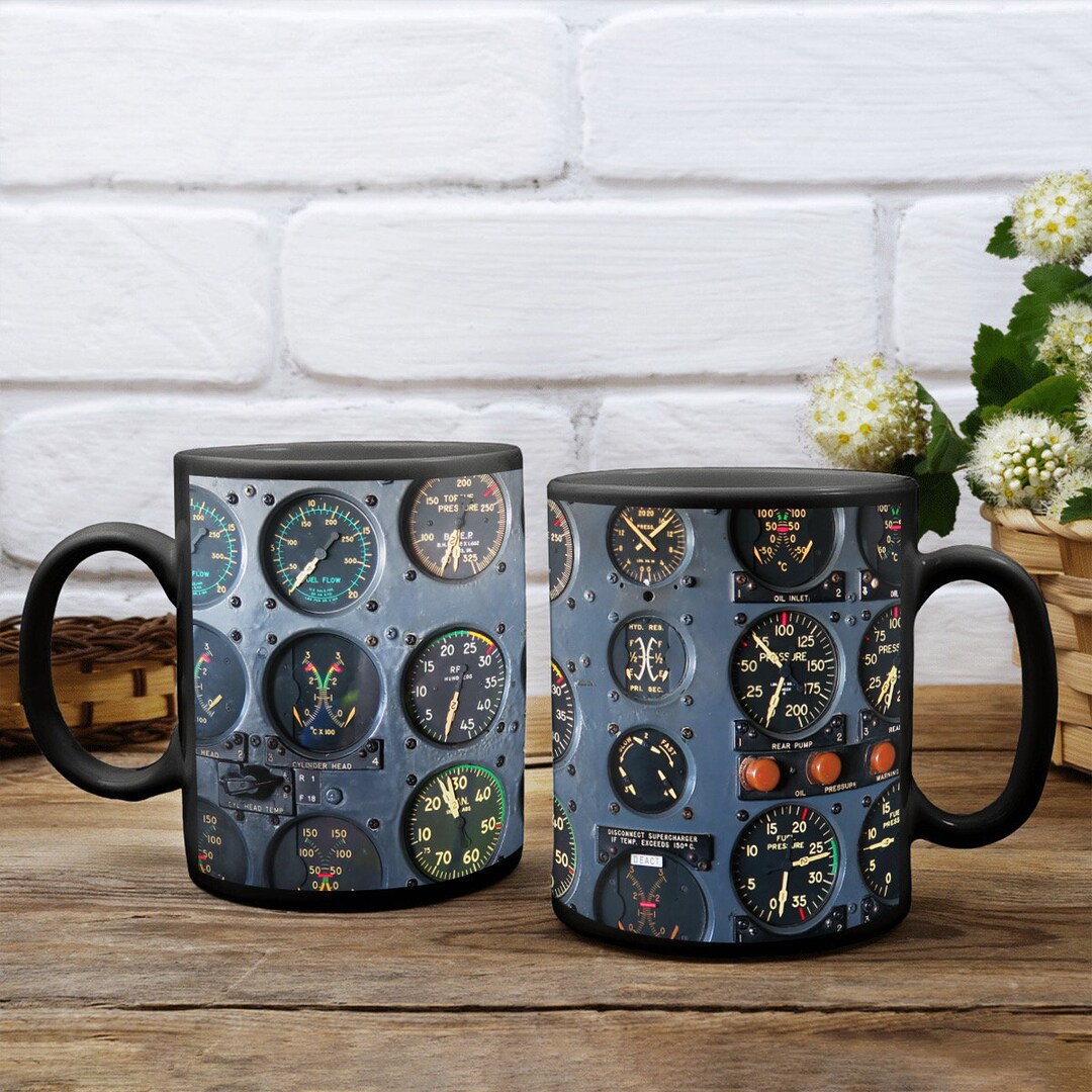 Personalized Pilot Instruments Ceramic Mug, Pilot Flying Tumbler Gift ...