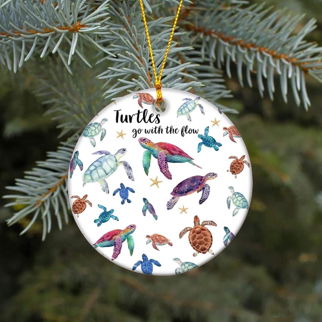 Personalized Sea Turtle Christmas Ornament, Custom Turtle Ornament ...