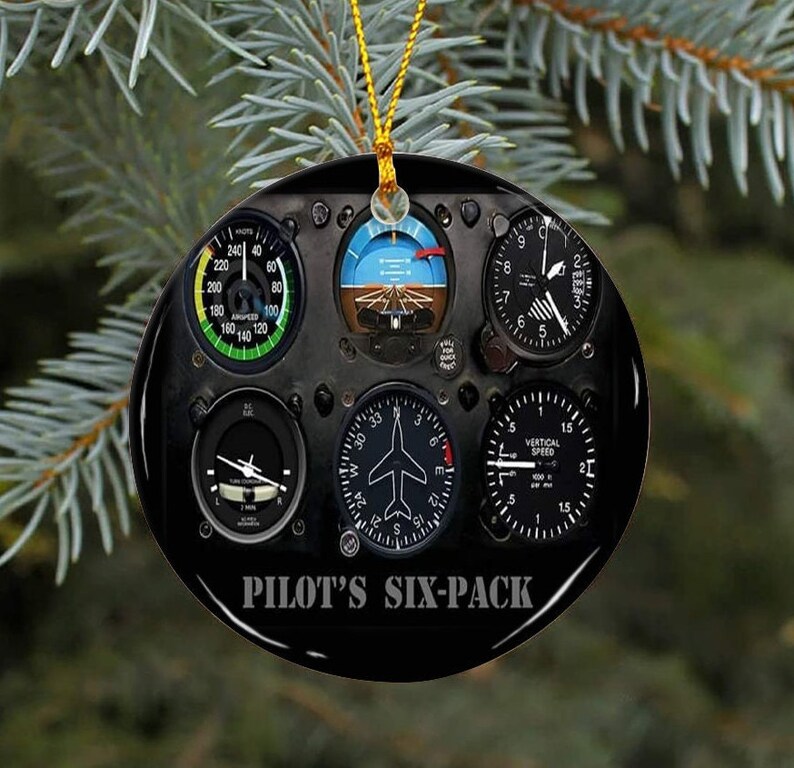 Pilot's Six Pack Aviation Christmas Ornament, Pilot Engine Gift, Pilot ...