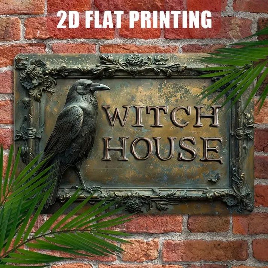 Witch House Metal Sign, Witchy Poster Decor, Seasonal Decor, Halloween ...