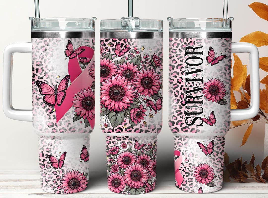 40oz Breast Cancer Awareness Tumbler 40oz Custom Breast Cancer Cup ...