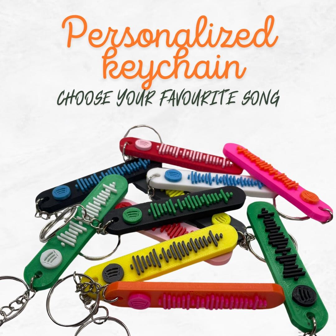 Custom Spotify Code Keychain | Multiple Colors | Eco-friendly 3D ...