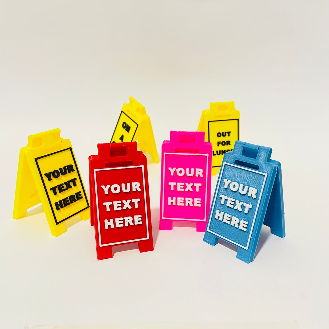 Personalize Your Mini Floor Sign - Choose Colors & Text - 3D Printed ...