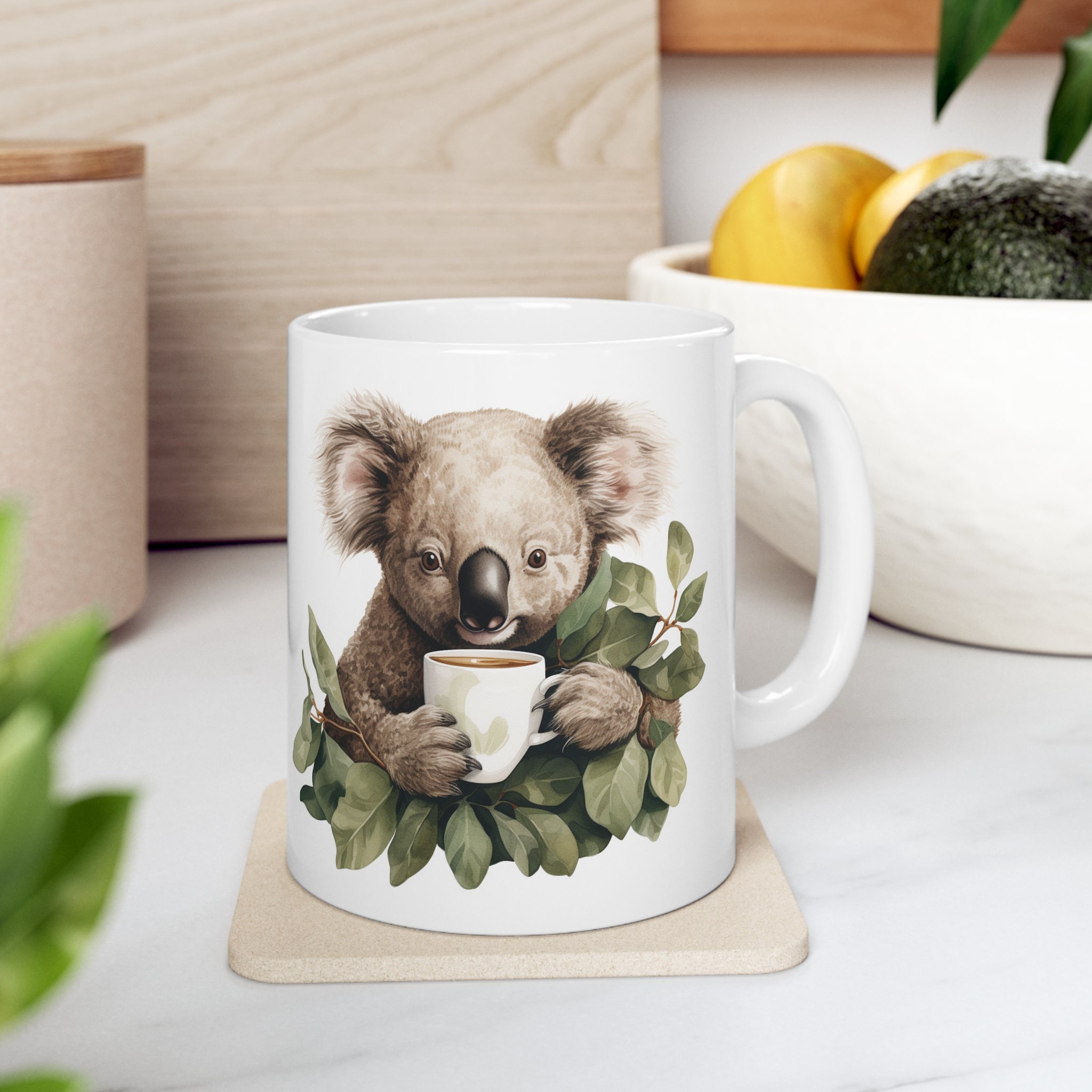Koala Drinking Coffee Mug, Koala Mug, Funny Mug, Cute Koala, Gifts for ...