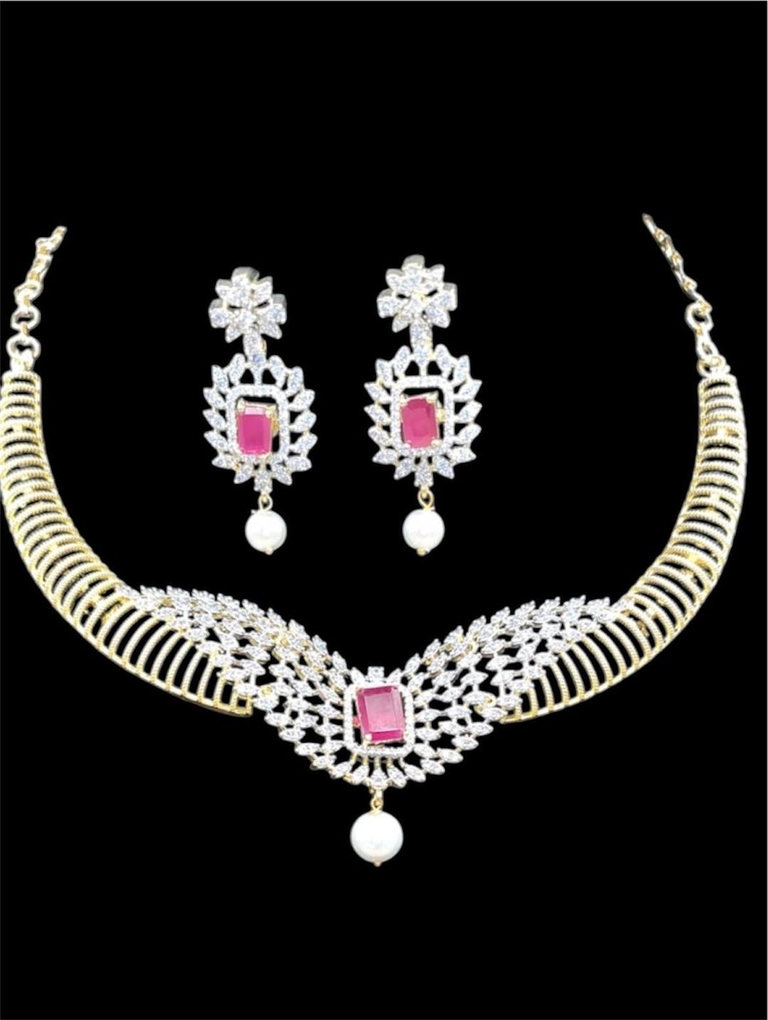 1gm Gold Diamond Set With Changeable Ruby, Green & Blue Stones Along ...