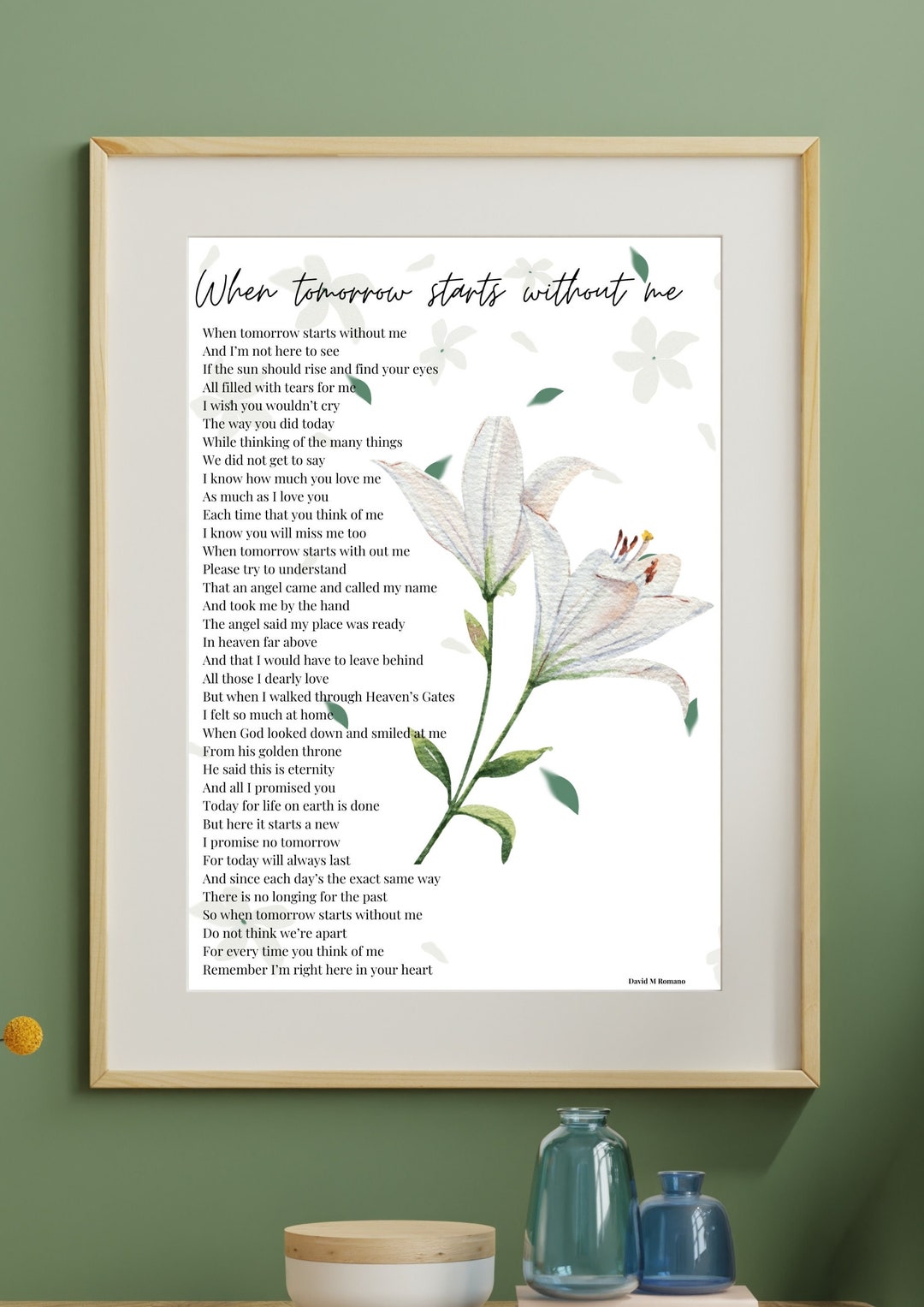When Tomorrow Starts Without Me - Print - Etsy