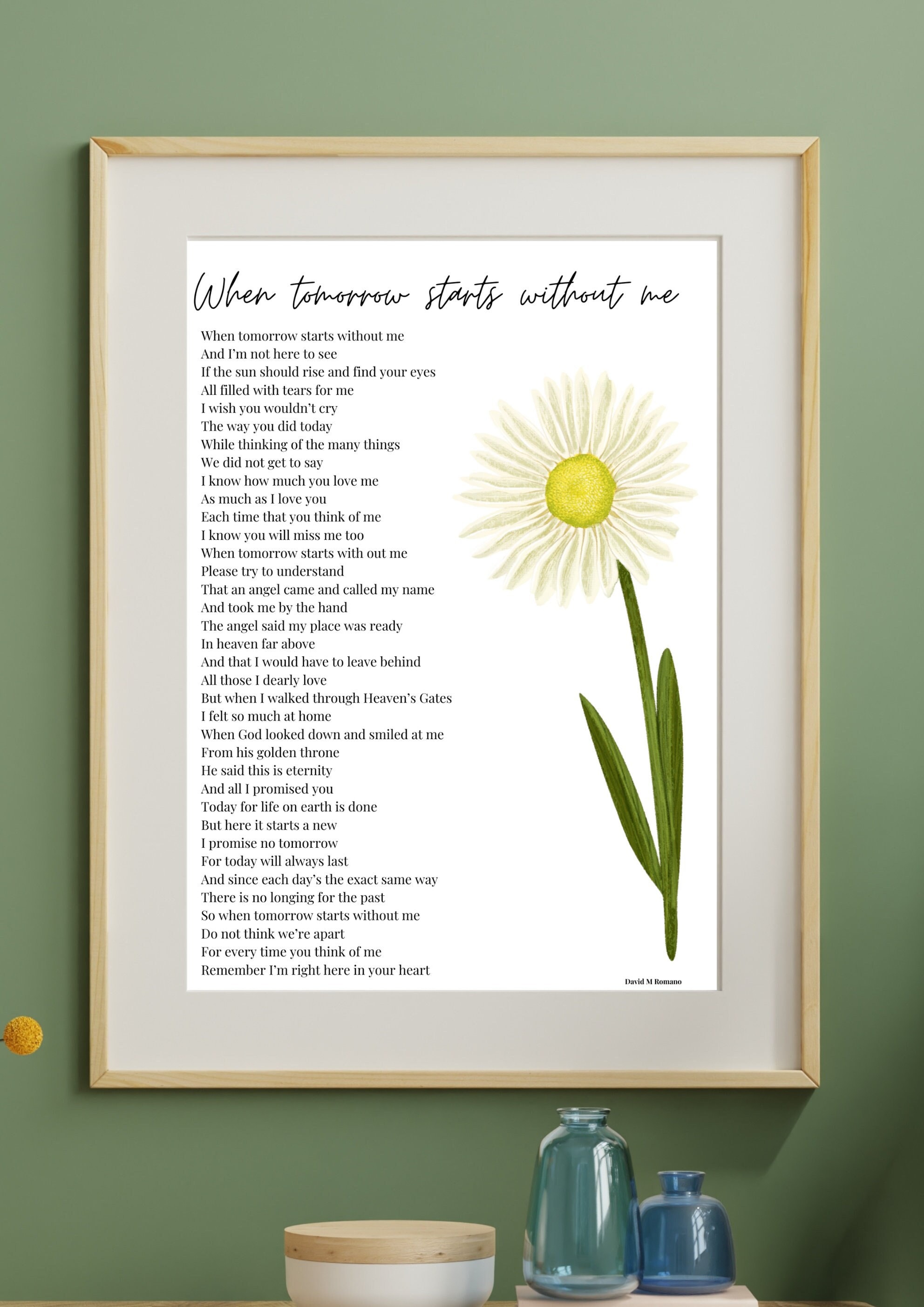 When Tomorrow Starts Without Me - Grief Poem Print - Etsy