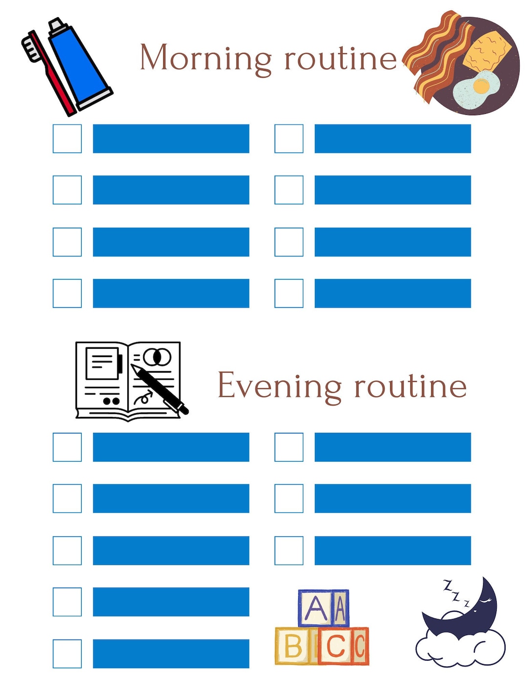 Kid's Routine Planner - Digital Download - Etsy