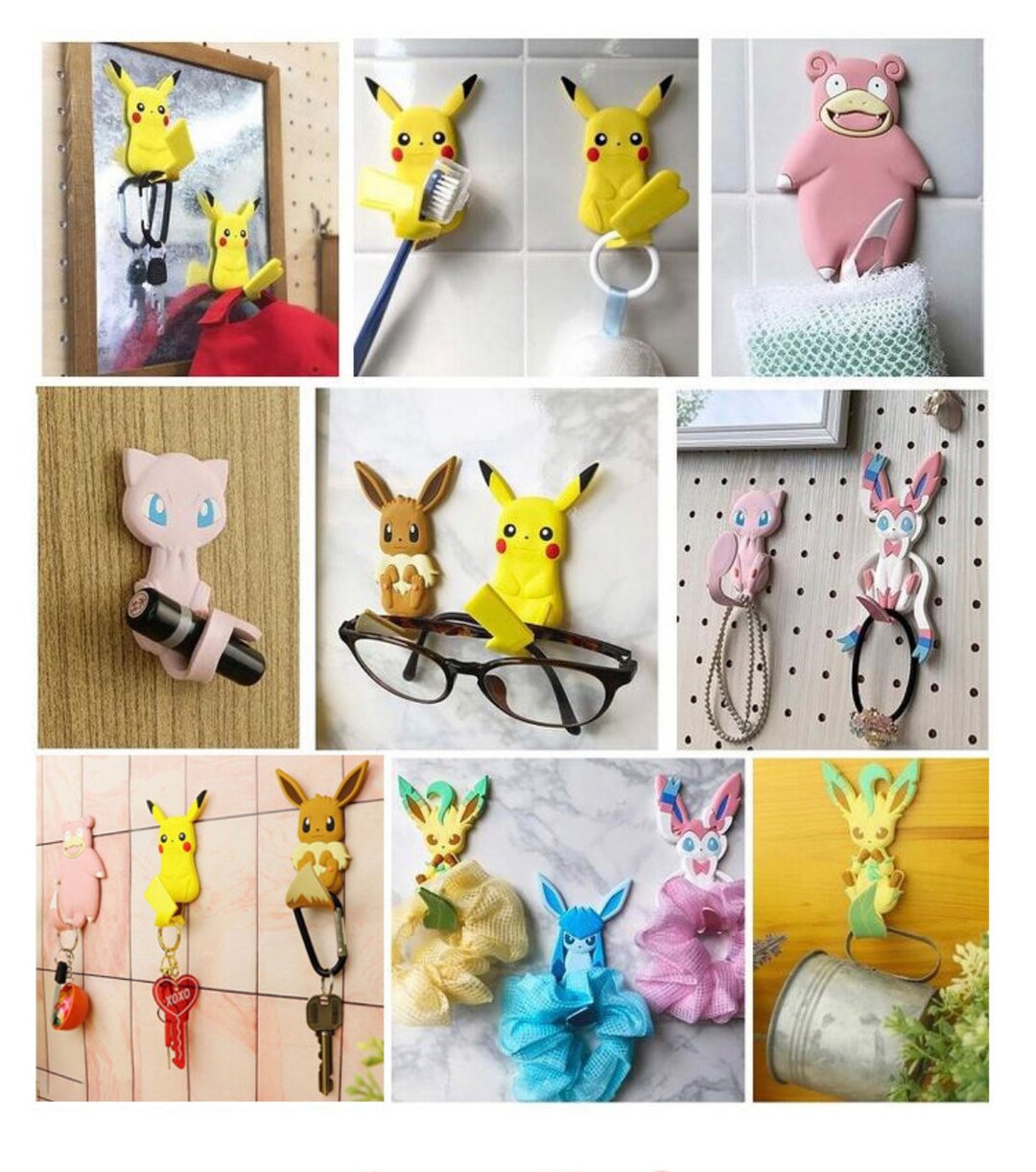 Pokémon Pikachu or Eevee Decorative Wall Hook - Etsy