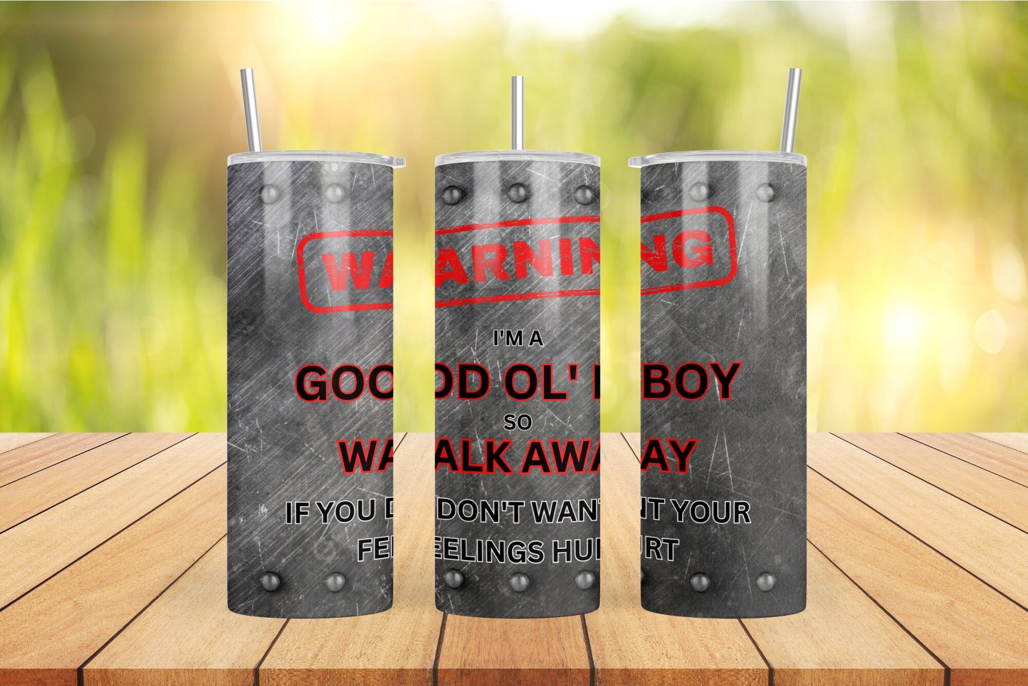 20 Oz Mans Metal Design, Good Old Boy, Manly Cup, Skinny Tumbler Wrap ...