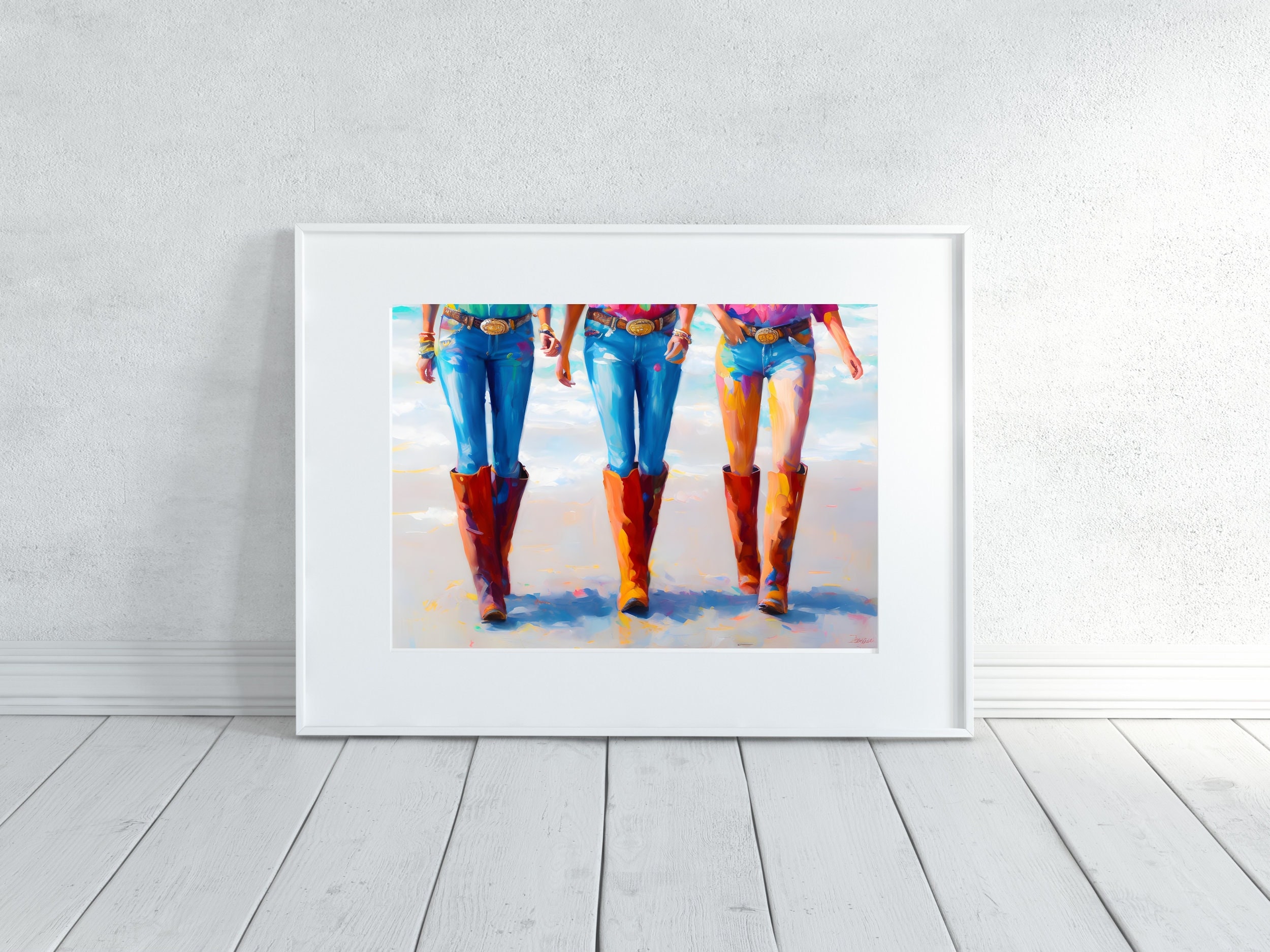 Western Wall Art | Cowgirl Boot Painting | Printable Art | Coastal ...