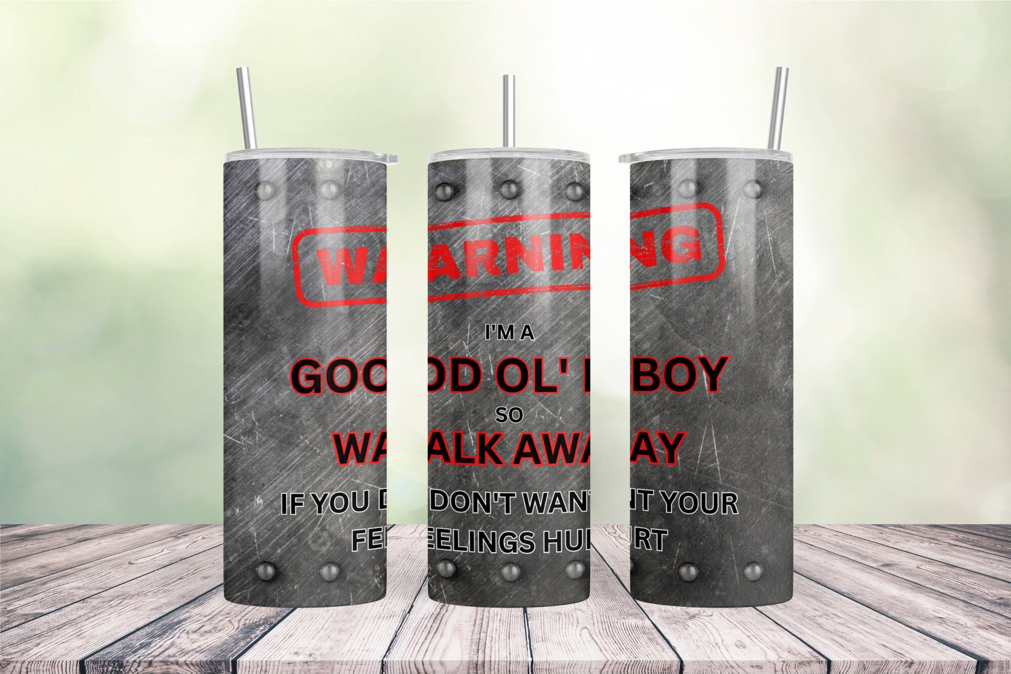 20 Oz Mans Metal Design, Good Old Boy, Manly Cup, Skinny Tumbler Wrap ...