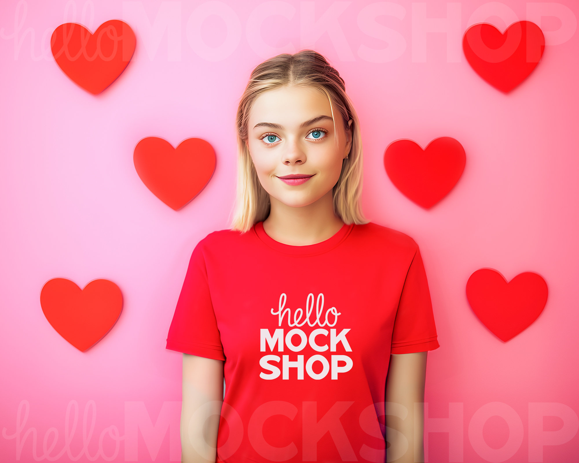 3001 Red Mockup Valentines Shirt Mockup Red Shirt Mockup Red Bella ...
