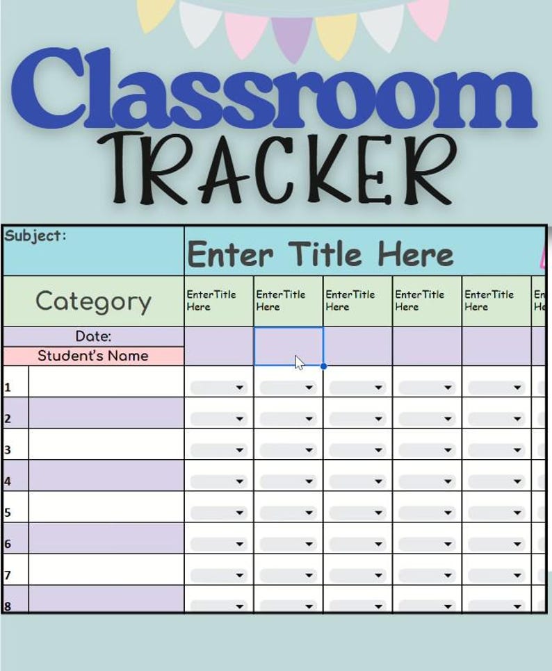 Google Sheets Classroom Tracker| Editable| Teacher Checklist| Classroom ...