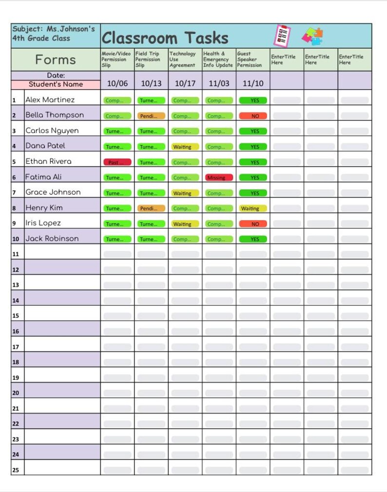 Google Sheets Classroom Tracker| Editable| Teacher Checklist| Classroom ...
