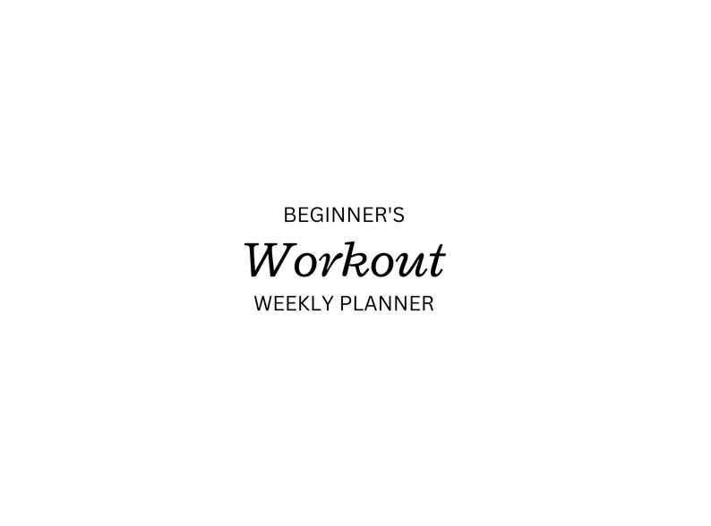 Beginner Workout Planner|| PDF, PRINTABLE - Etsy