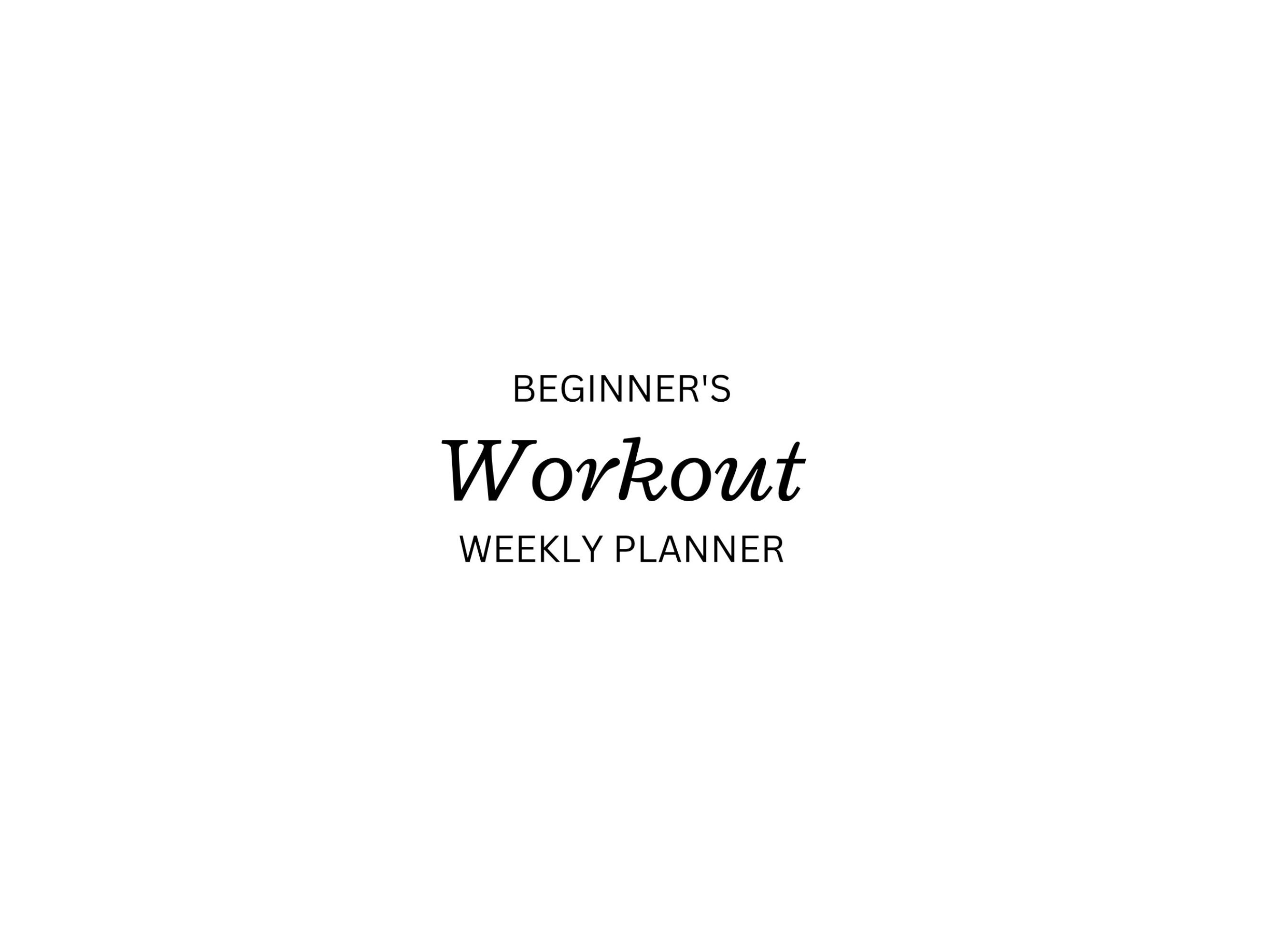 Beginner Workout Planner|| PDF, PRINTABLE - Etsy