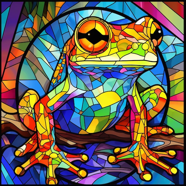 Stained Glass Tree Frog Pattern - Etsy