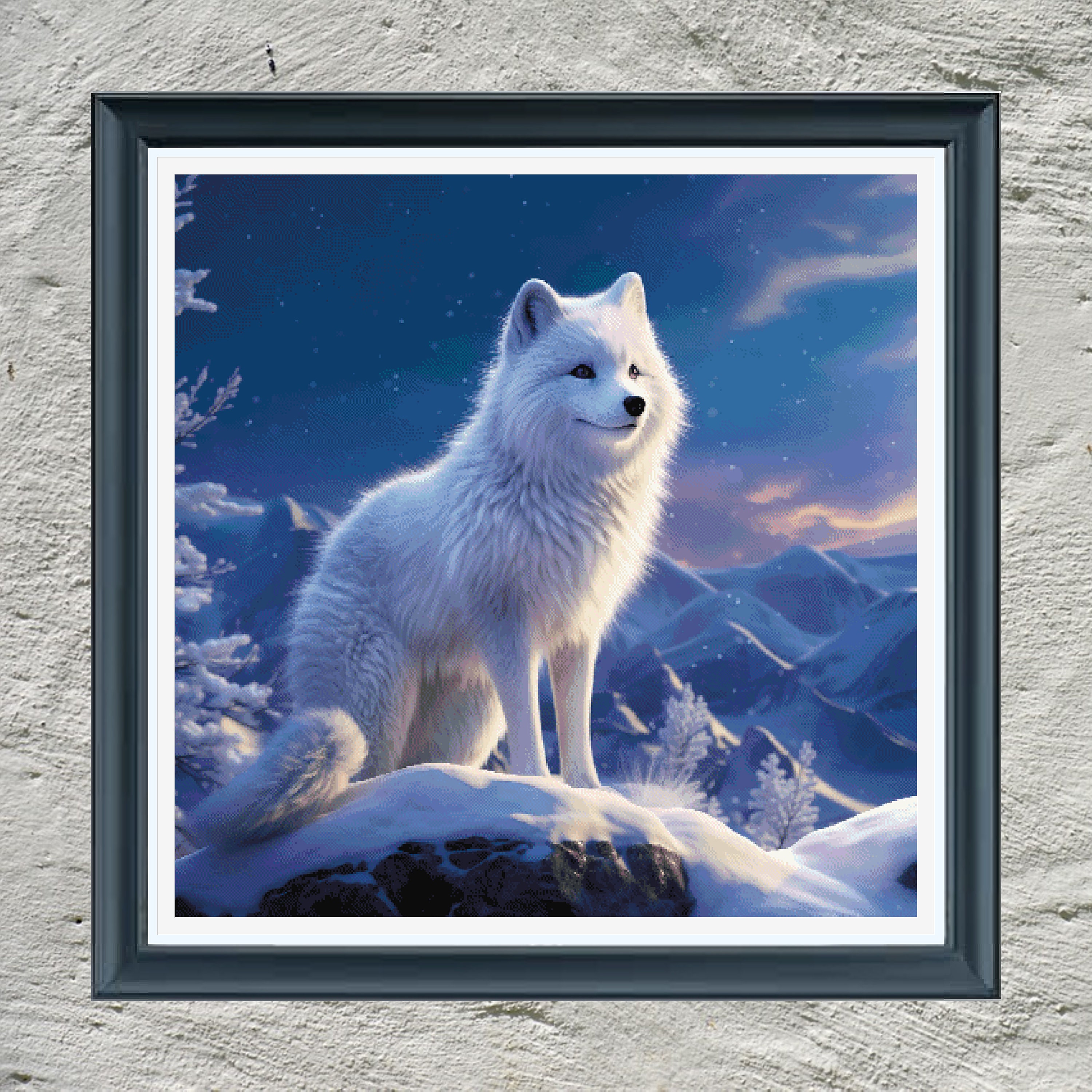 Arctic Fox Moonlight III Cross Stitch Pattern Instant PDF Download Winter Wildlife Cross Stitch ...