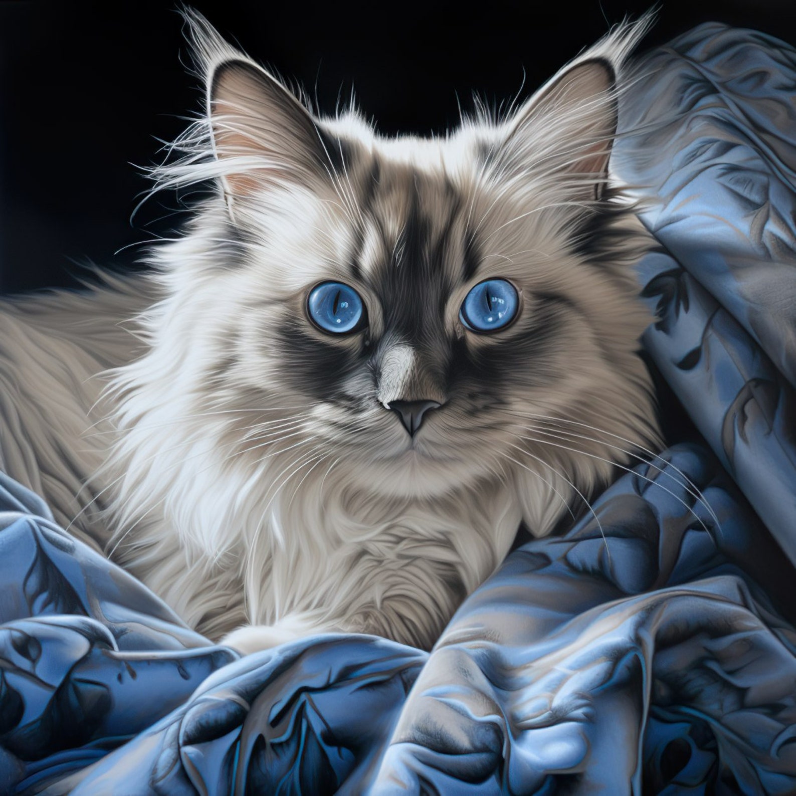 Himalayan Cat Cross Stitch Pattern Instant PDF Download Blue Eyes Cat ...