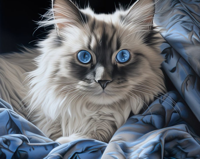 Himalayan Cat Cross Stitch Pattern Instant PDF Download Blue Eyes Cat ...