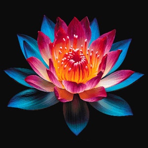 Lotus Flower Digital Cross Stitch Pattern Instant PDF Download Gorgeous ...
