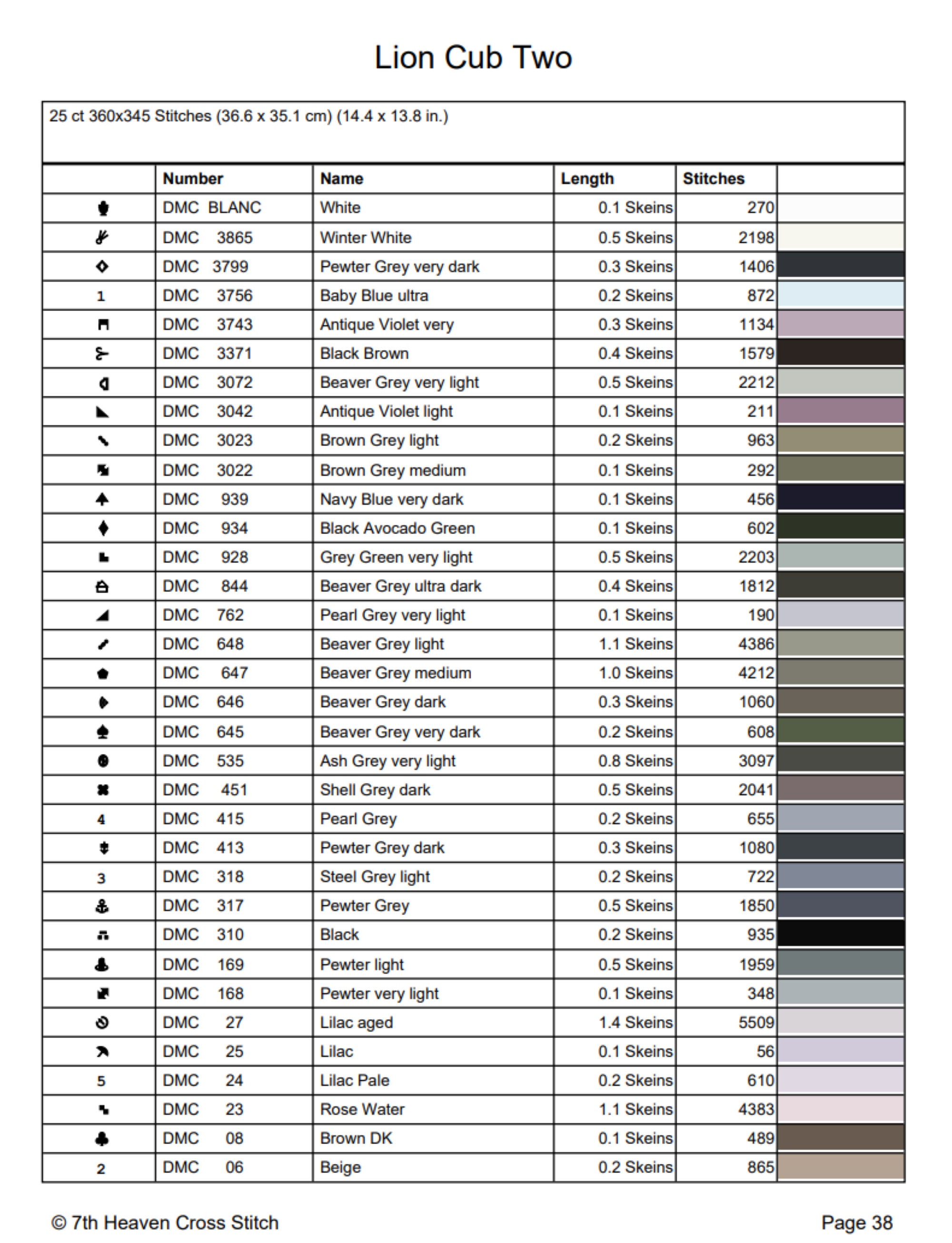 African Lion Cub II Digital Cross Stitch Pattern Instant PDF Download ...