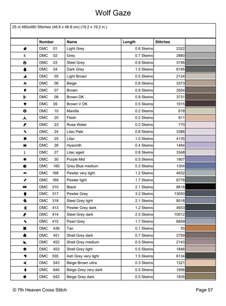 Winter Wolf Digital Cross Stitch Pattern Instant PDF Download Winter ...