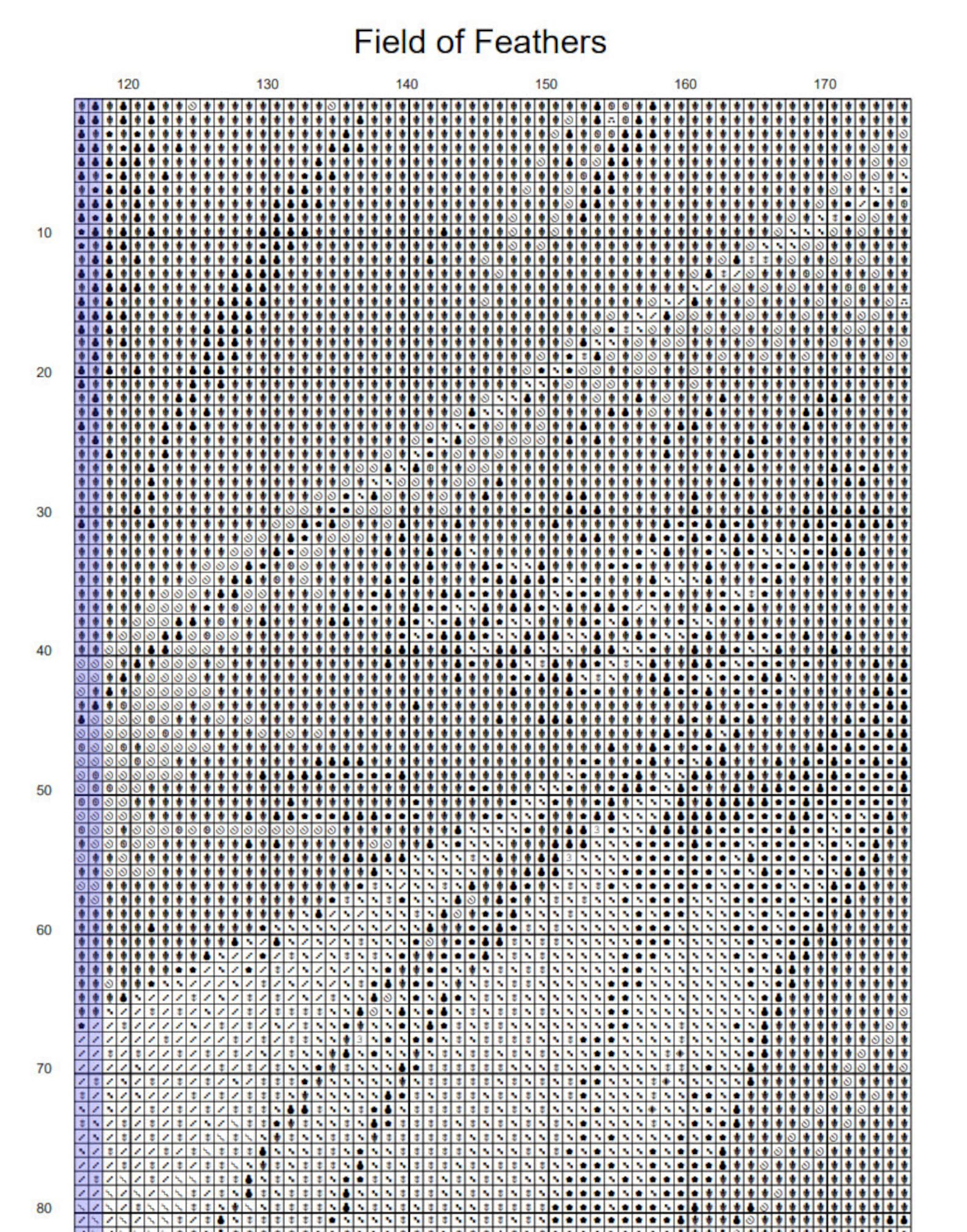 Feathers Cross Stitch Pattern Instant PDF Download Brilliant Colors - Etsy