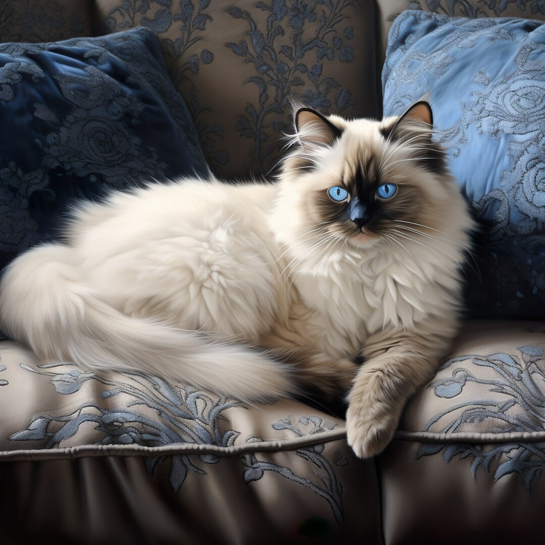 Himalayan Cat Cross Stitch Pattern Instant PDF Download Blue Eyed Cat ...