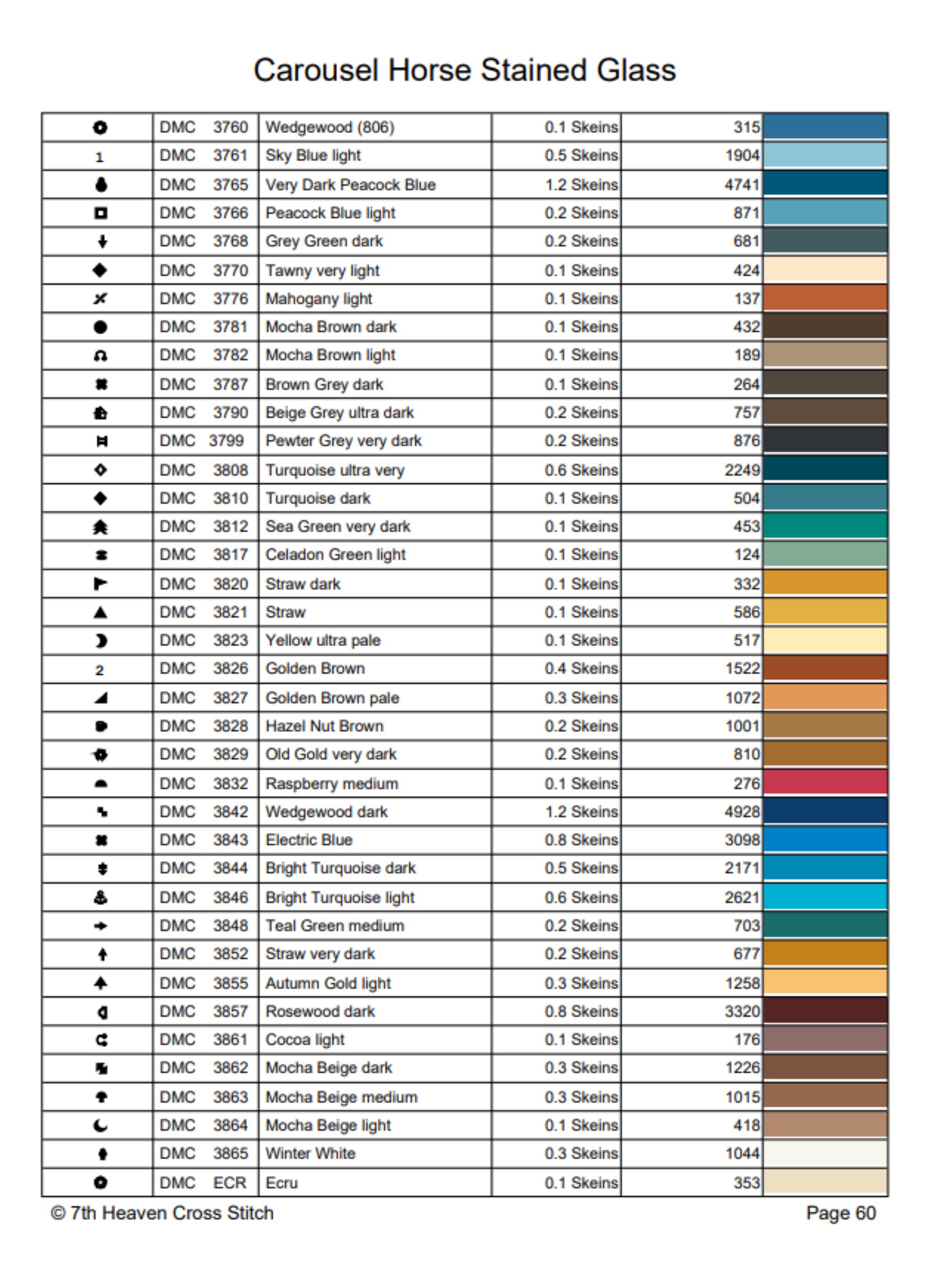 Beautiful Carousel Horse Stained Glass Cross Stitch Pattern With ...