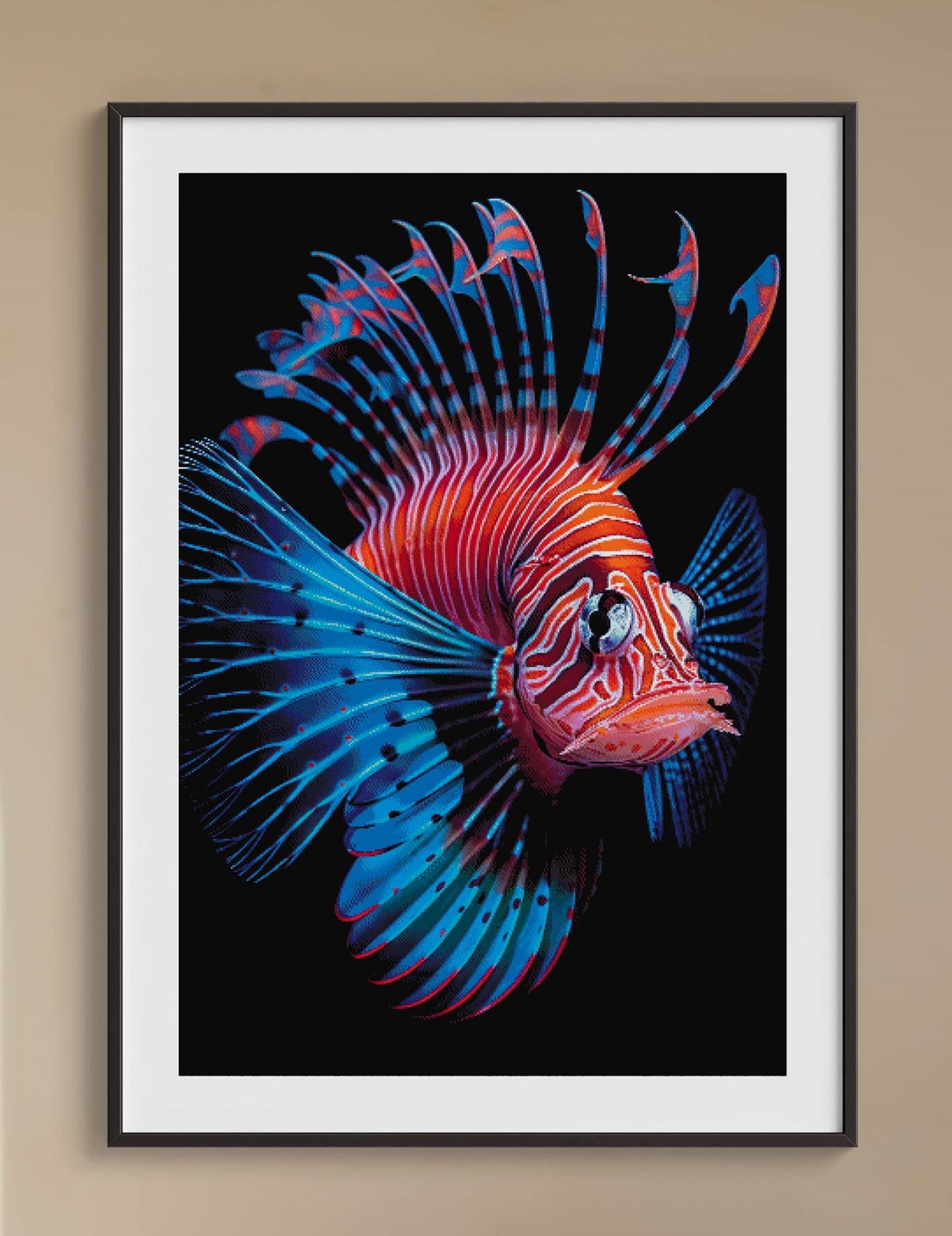 Lion Fish II Counted Cross Stitch Pattern Instant PDF Download Exotic ...