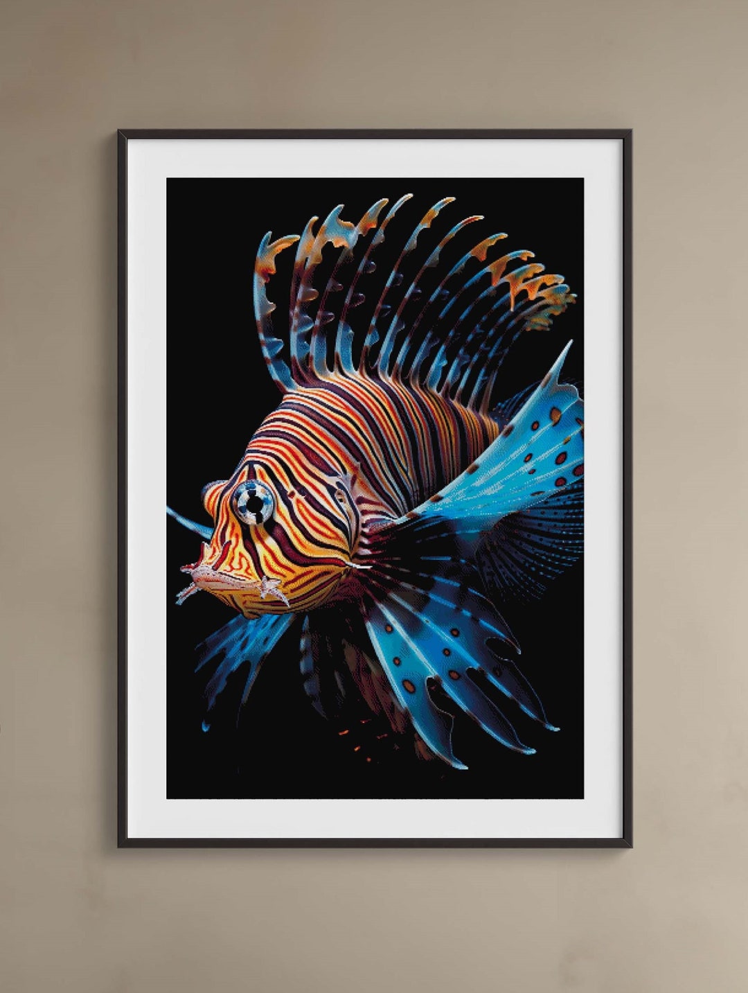 Lion Fish I Counted Cross Stitch Pattern Instant PDF Download Brilliant ...