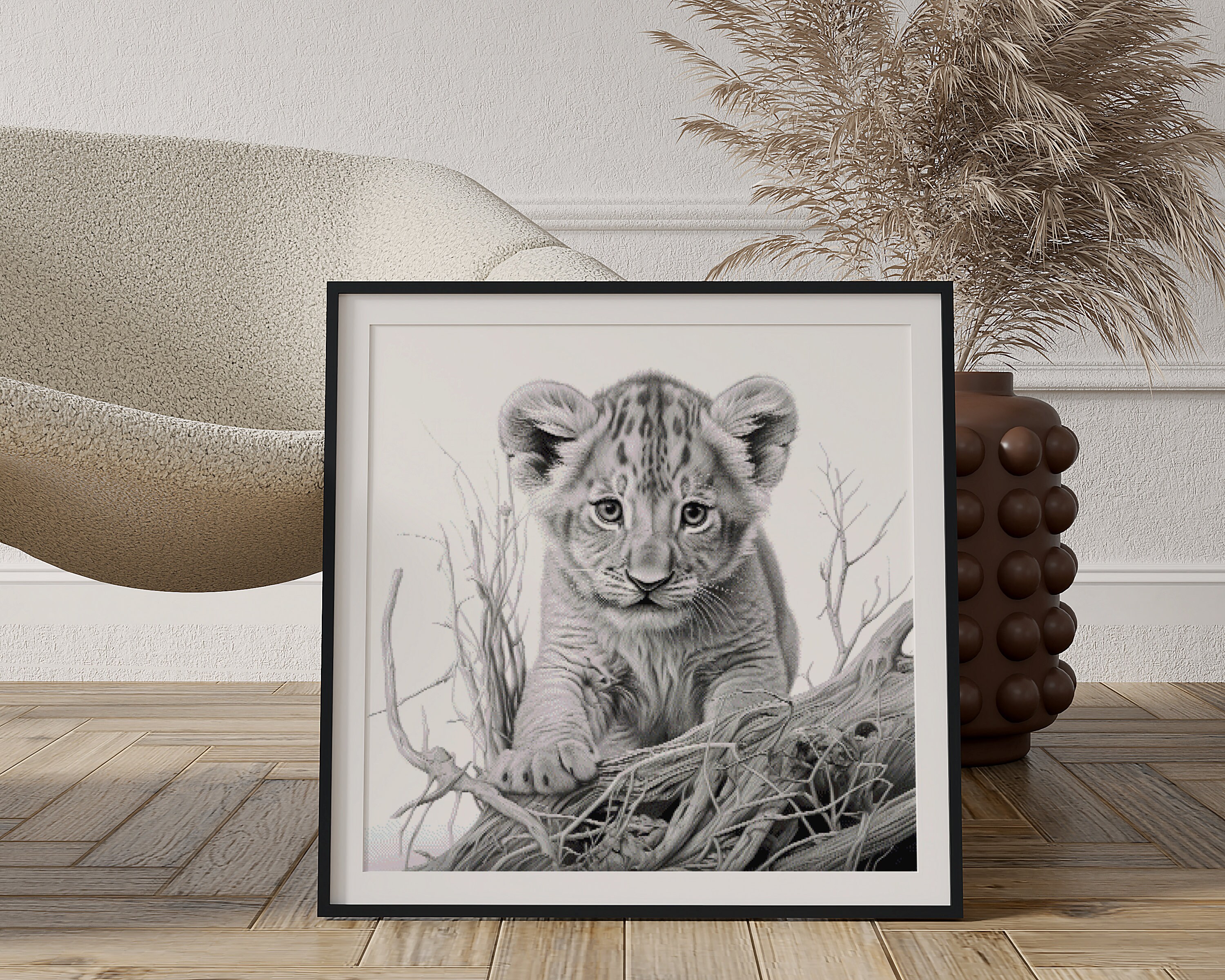 African Lion Cub III Digital Cross Stitch Pattern Instant PDF Download ...