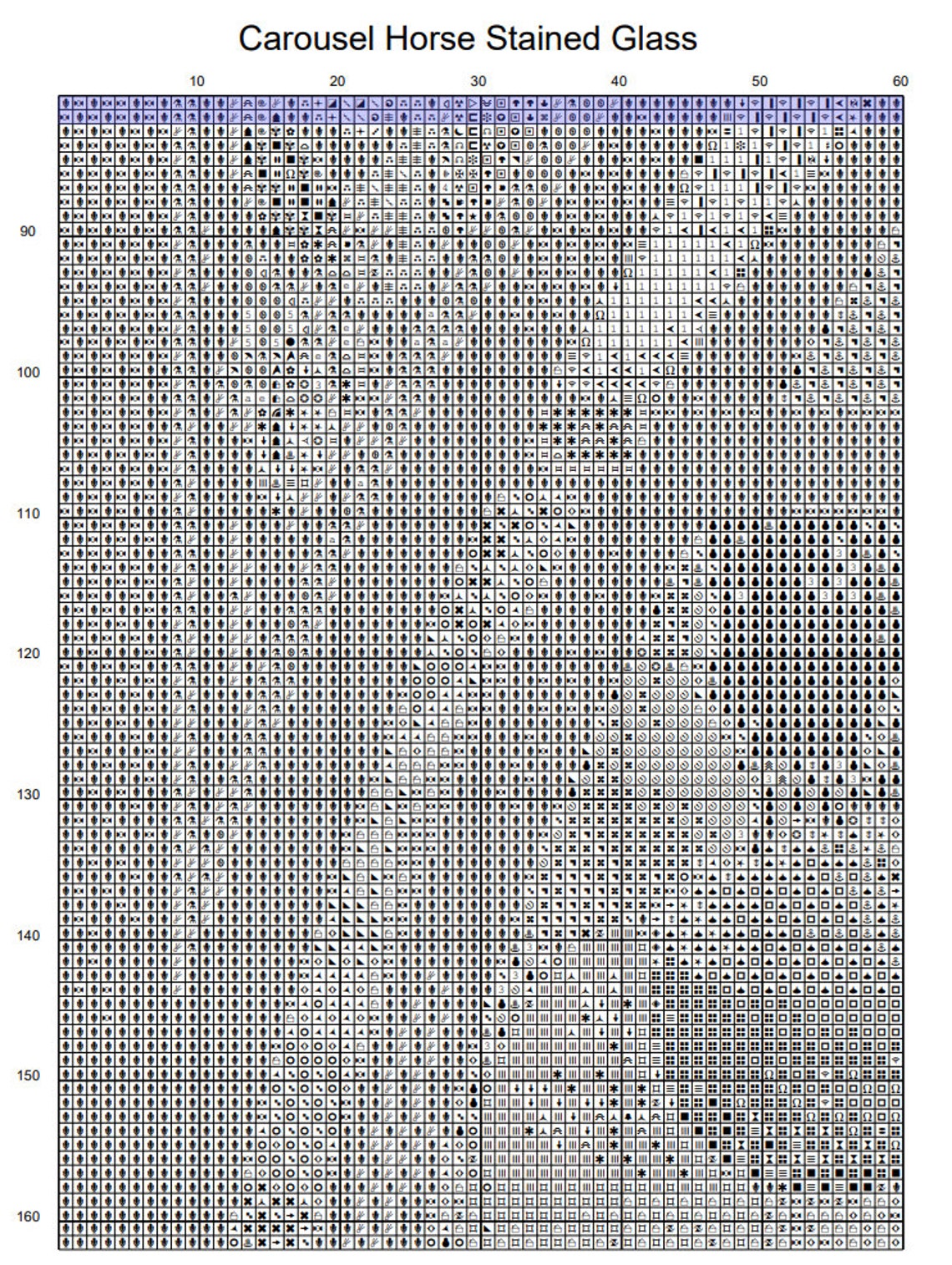 Beautiful Carousel Horse Stained Glass Cross Stitch Pattern With ...