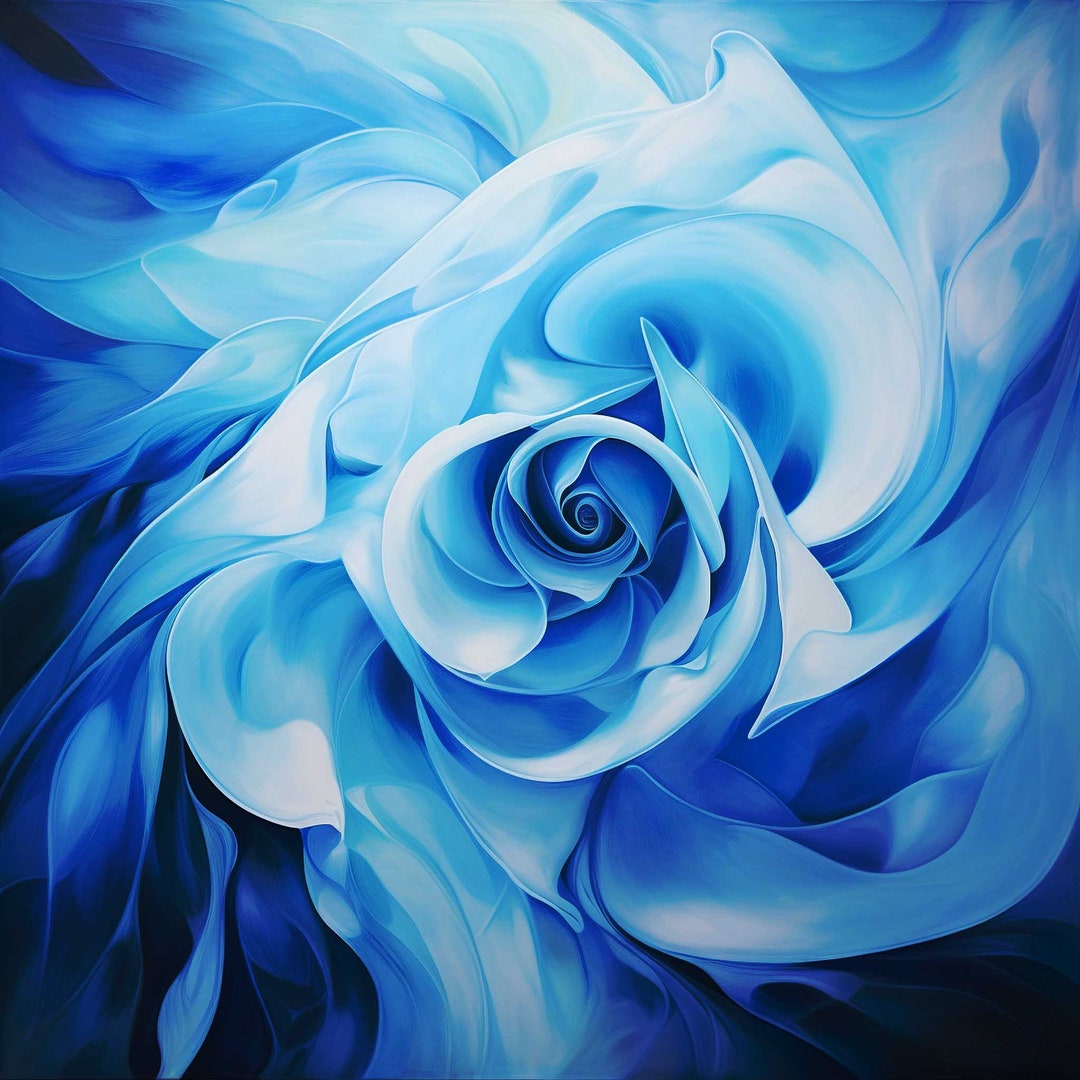 Beautiful Abstract Blue Rose I Color Series Cross Stitch Pattern ...