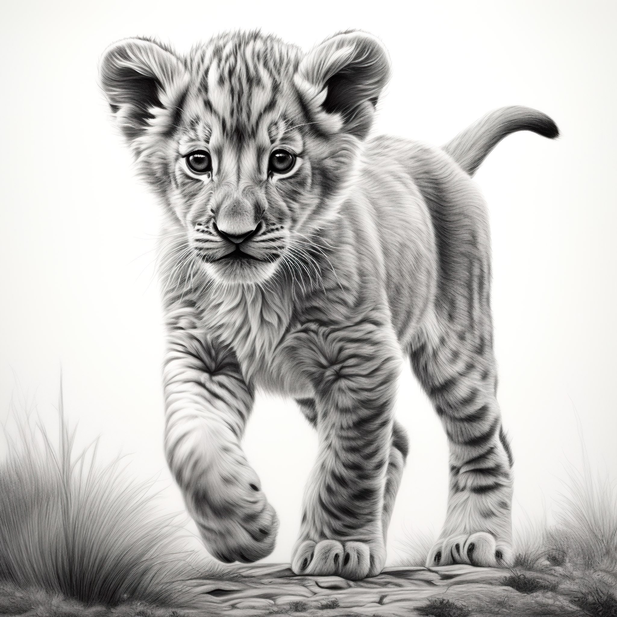 African Lion Cub II Digital Cross Stitch Pattern Instant PDF Download ...