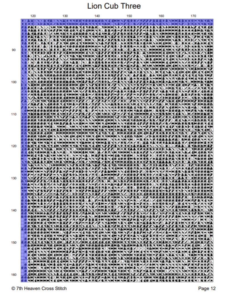 African Lion Cub III Digital Cross Stitch Pattern Instant PDF Download ...