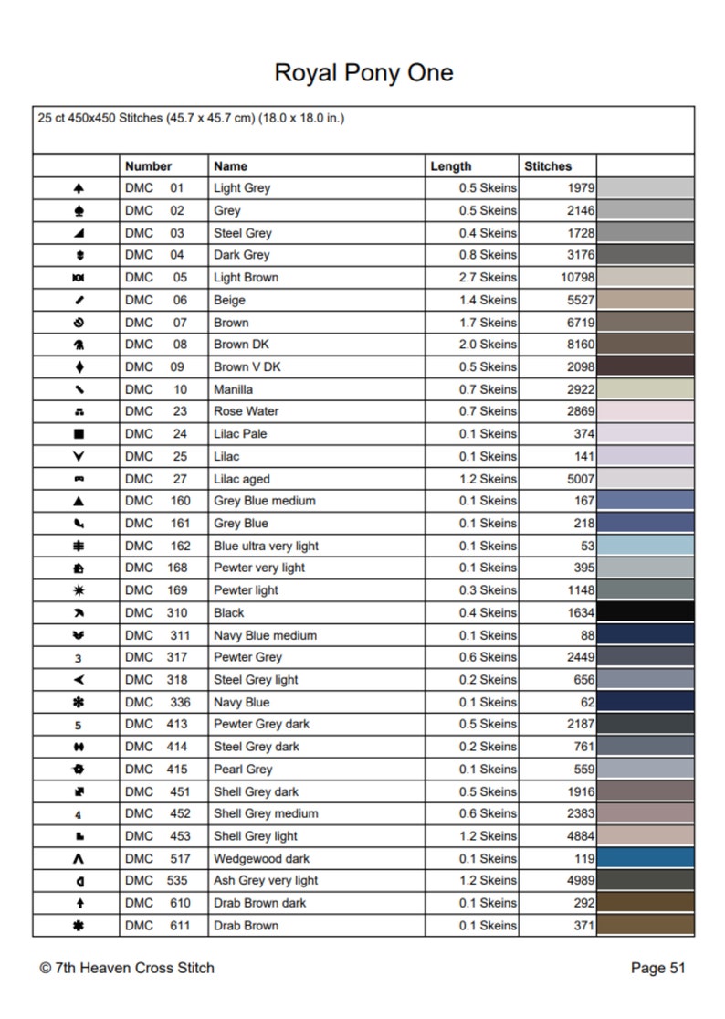 Royal Pony Counted Cross Stitch Pattern Instant PDF Download Beautiful ...