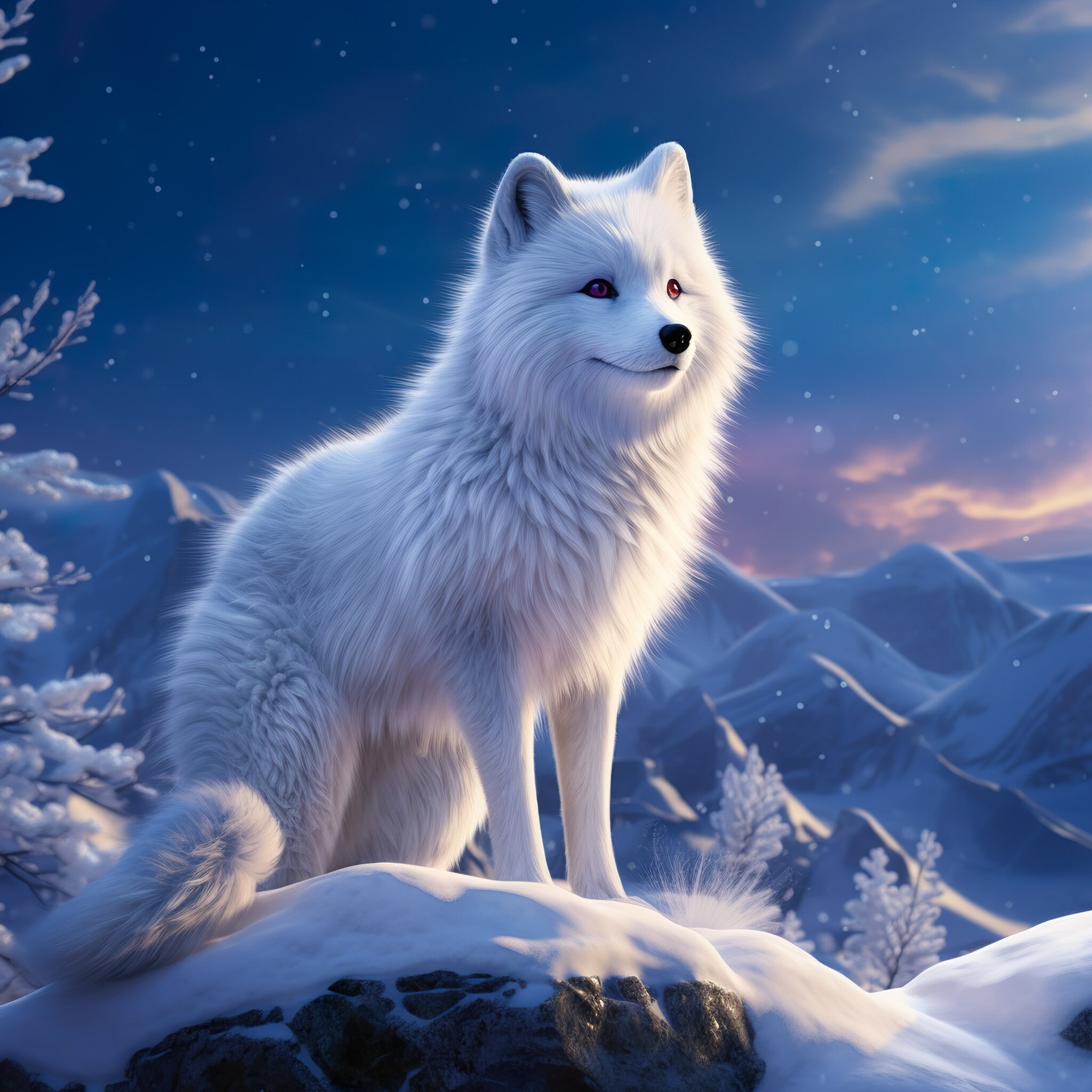 Arctic Fox Moonlight III Cross Stitch Pattern Instant PDF Download ...