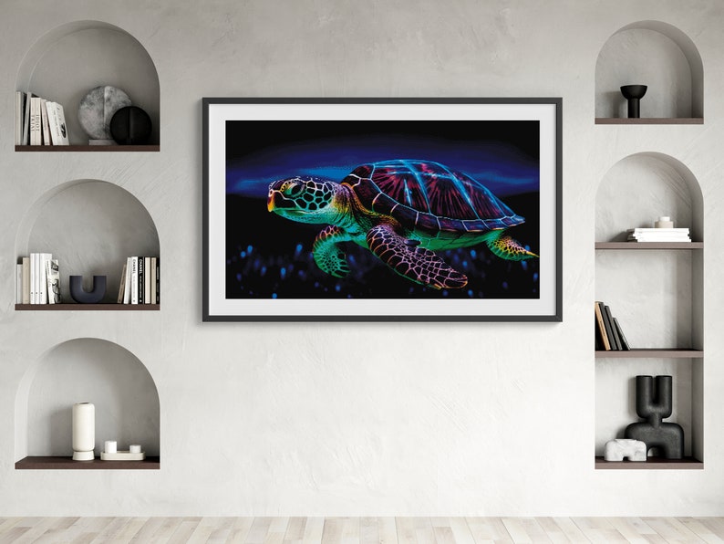 Sea Turtle Brilliant Jewel Colors Digital Cross Stitch Pattern Instant ...