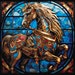 Beautiful Carousel Horse Stained Glass Cross Stitch Pattern With ...