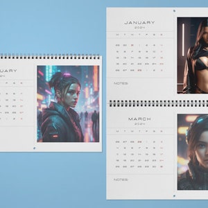 Cyberpunk Calendar 2024 Hyperrealistic Female Graphics - Etsy
