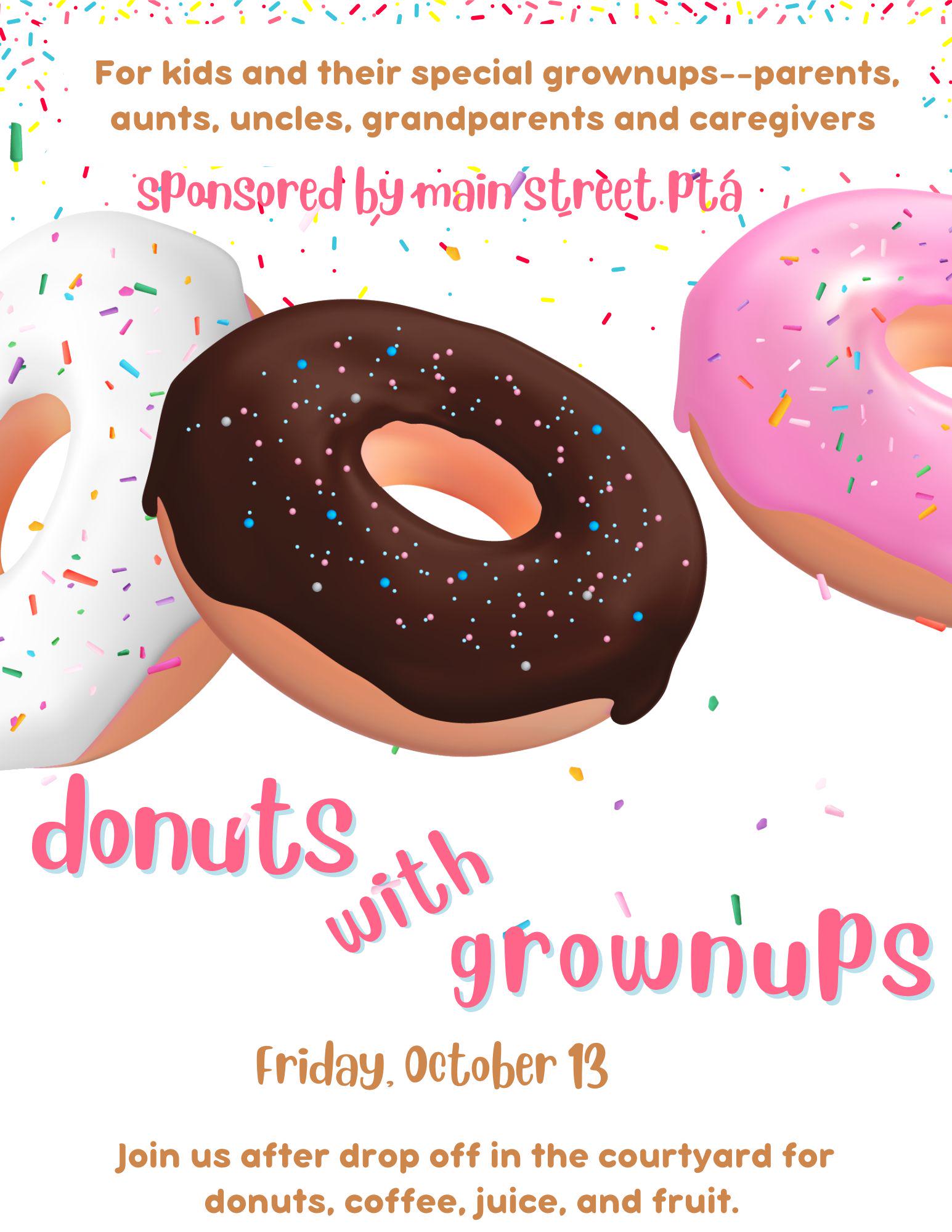 Editable PTA Flyer Template, PTA Events, Donuts With Grownups, Canva ...