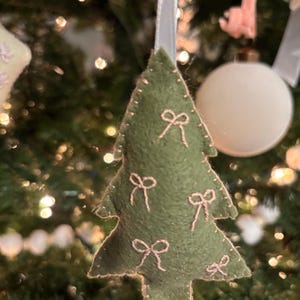 Pink Bow Christmas Tree Ornament Pattern - Etsy