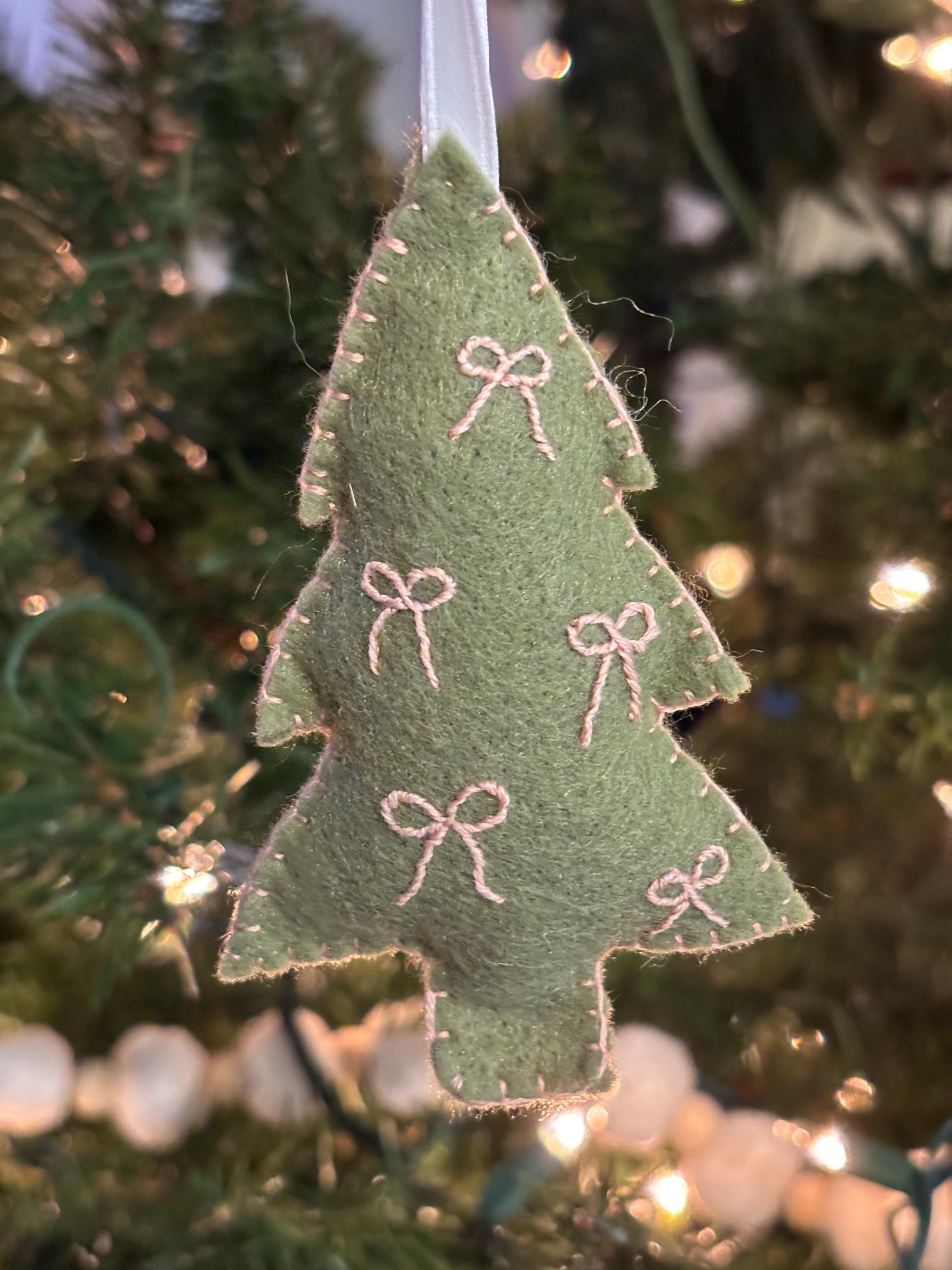Pink Bow Christmas Tree Ornament Pattern - Etsy